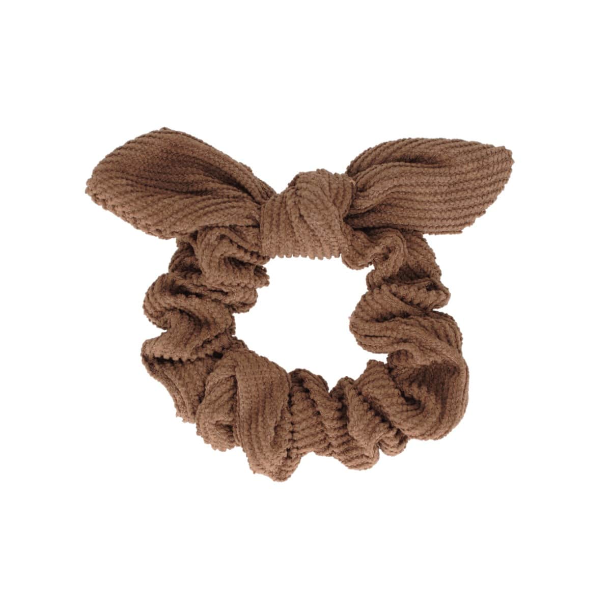 Mini Scrunchie, Schleife Brown Rib - The Family Circle